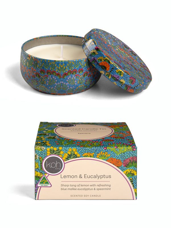 Aboriginal Scented Lemon & Eucalyptus Candle Tin
