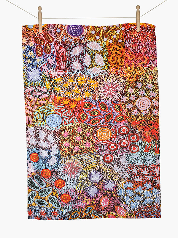 Aboriginal Grandmother's Country Cotton Tea Towel