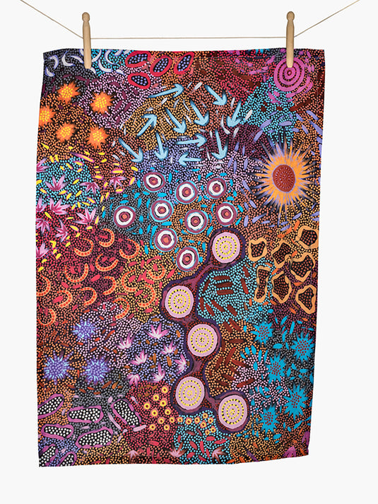 Aboriginal Women's Dreaming Cotton Tea Towel